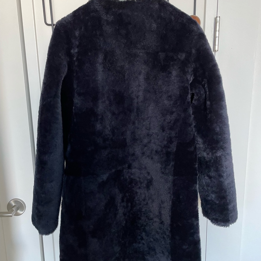 Navy Blue Shearling Coat By Gant - Gem